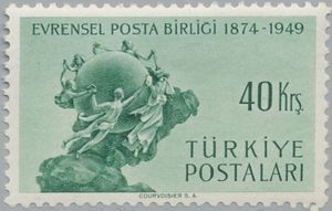 Stamp: UPU Monument, Bern (Türkiye (Turkey)(75th Anniversary of ...