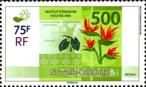 Stamp: New XPF Franc Banknotes (New CaledoniaMi:NC 1639,Sn:NC 1171a,Yt ...