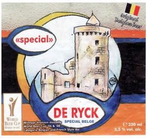 Drink Label: De Ryck Special Belge (De Ryck , BelgiumCol:BE-BEER-000482