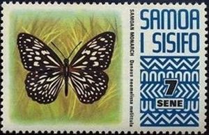 Stamp: Samoan Monarch (Danaus neomelissa mettula) (Samoa(Fauna (1972 ...