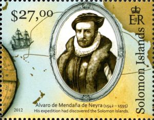 Stamp: Alvaro de Mendana de Neyra (Solomon Islands(Maritime History) Mi ...