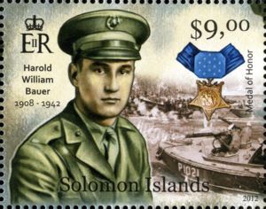 Stamp: Harold William Bauer (Solomon Islands(70th Anniversary of the ...