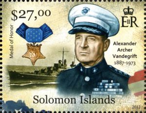 Stamp: Alexander Archer Vandergrift (Solomon Islands(70th Anniversary ...