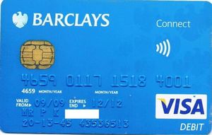 Bank Card: Barclays Connect (Barclays Bank, United Kingdom of Great ...