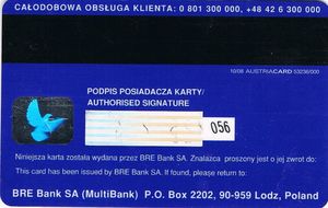 Bank Card: Multibank (BRE Bank SA/MultiBank/mBank, PolandCol:PL-VE-0057.02