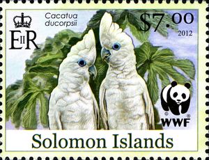 Sello: Ducorps's Cockatoo (Cacatua ducorpsii) (Islas Salomón(World Wide ...