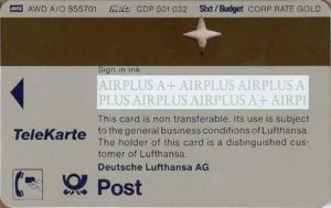 Carte téléphonique: DBP-Telekarte - Lufthansa Senator Card (Dummy) (DBP ...