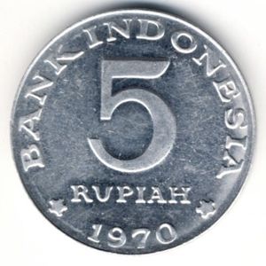 Koin: 5 Rupiah (Indonesia(1970~1978 - Second series) Col:ID-000024,WCC:km22