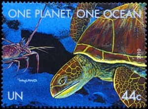 Stamp: One planet one ocean (UNO New York(One planet one ocean) Mi:NT ...