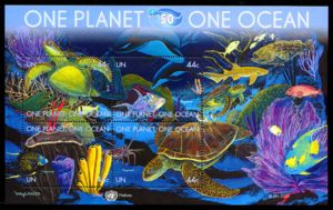 Stamp: One planet one ocean (UNO New York(One planet one ocean) Mi:NT ...