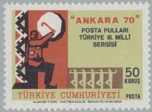 Stamp: Ankara 70 (Türkiye (Turkey)(Ankara 70 stamp exposition 3v) Mi:TR ...