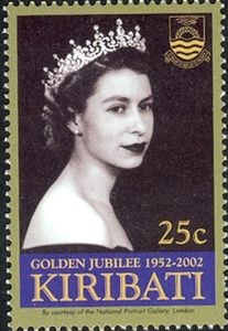 Stamp: Elizabeth II's Accession (Kiribati(50th Anniversary of Queen ...