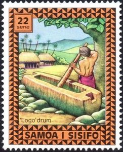 Stamp: Logo Drum (Samoa(Musical Instruments) Mi:WS 322,Sn:WS 422,Yt:WS ...