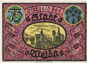 Banknote: 75 Pfennig (German Notgeld) (Weida) GrM:1391.2-7/8