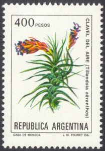 Stamp: Tillandsia aëranthos - Phosphor (Argentina(Flowers - Peso ley ...