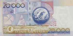 Banknote: 20,000 Pesos (Colombia) (2001-2014 Issue) Wor:P-454i