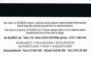 Functional Card: Olerex (Filling Stations, Estonia(Olerex) Col:EE-OLER-006