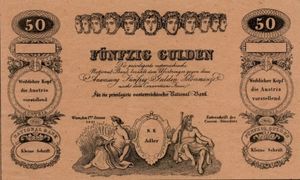 Banknote: 50 Gulden (Austria) (1841 Oesterreichische National Bank ...