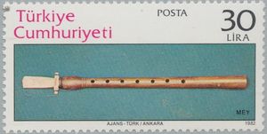Stamp: Ney (Türkiye (Turkey)(Musical Instruments of Anatolia) Mi:TR ...