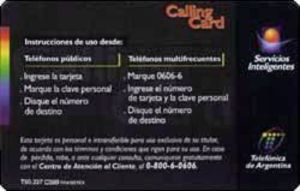 Telefonkarte: Black Card Calling Card (Telefónica de Argentina ...