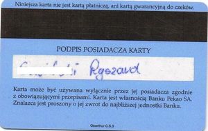 Bank Card: Blue (Bank Polska Kasa Opieki SA/Bank Pekao SA, PolandCol:PL ...