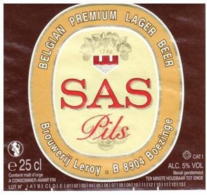 Drink Label: Sas Pils (Brouwerij Het Sas, BelgiumCol:BE-BEER-001341