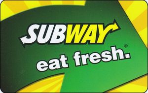 Gift Card: Subway on green (Subway, United States of America(Subway ...