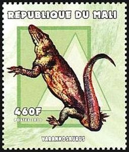 Stamp: Varanosaurus (Mali(Prehistoric Animals (2000)) Mi:ML 2563,Sn:ML ...