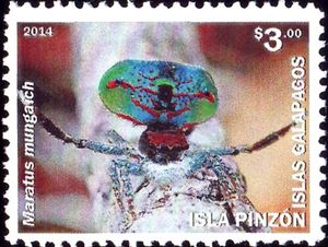 Známka: Peacock Spider (Maratus mungaich) (_Fiktivní státy a vydání ...