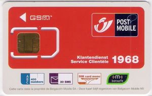 Phonecard: PostMobile SIM Card (Proximus (Belgacom Mobile), Belgium ...