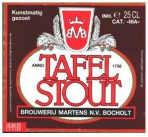 Drink Label: Tafel Stout (Brouwerij Martens, BelgiumCol:BE-BEER-001457