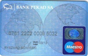 Bank Card: World Map (Bank Polska Kasa Opieki SA/Bank Pekao SA ...