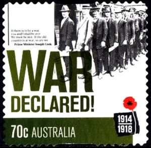 Stamp: War Declared (Australia(Centenary of World War I (1st issue ...