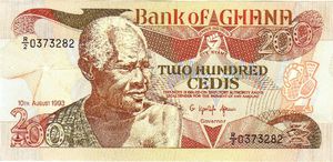 Banknote: 200 Cedis (Ghana(1983-1996 Issue) Wor:P-27b.5