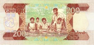 Banknote: 200 Cedis (Ghana) (1983-1996 Issue) Wor:P-27b.5