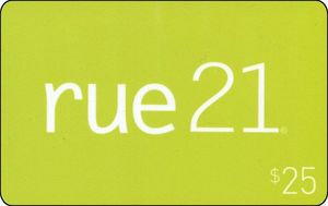 Gift Card: Light green 25$ (Rue21, United States of America(Rue21 Logo ...