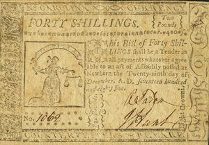 Banknote: 40 Shillings (United States of America(Specialized Issues ...