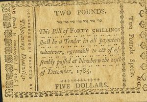 Banknote: 40 Shillings (United States of America(Specialized Issues ...