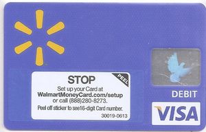 Gift Card: Large logo - blue card with stiker (Visa, United States of ...
