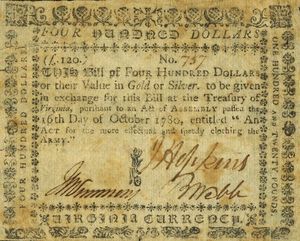 Banknote: 400 Dollars (United States of America(Specialized Issues ...