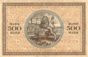 Banknote: 500 Mark (German Notgeld(Heidelberg) Mül:4-2070.7a