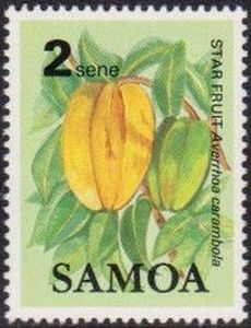 Stamp: Star Fruit (Averrhoa carambola) (Samoa(Fruits) Mi:WS 517,Sn:WS ...