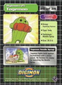 Game Card: 25 Togemon (Digital Digimon Monsters(Digimon Animated Series ...