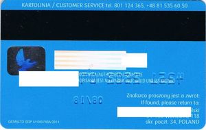 Bank Card: visa Blue (PKO Bank Polski, PolandCol:PL-VI-0031.03