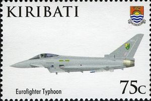 Stamp: Eurofighter Typhoon (Kiribati(90th Anniversary of the Royal Air ...