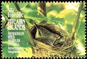 Stamp: Henderson Reed Warbler (Acrocephalus vaughanii) (Pitcairn ...