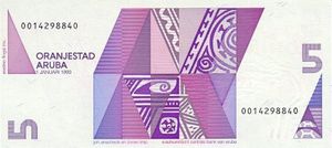 Banknote: 5 Florin (Aruba(1990 Issue) Wor:P-6