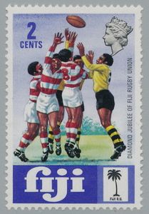 Stamp: Rugby (Fiji(Diamond Jubilee of Fiji Rugby Union) Mi:FJ 303,Sn:FJ ...