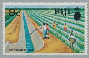 Stamp: Irrigation of Rice Field (Fiji(Development Projects) Mi:FJ 307 ...