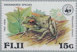 Stamp: Fiji Tree Frog (Platymantis vitiensis) (Fiji(Endangered Wildlife ...